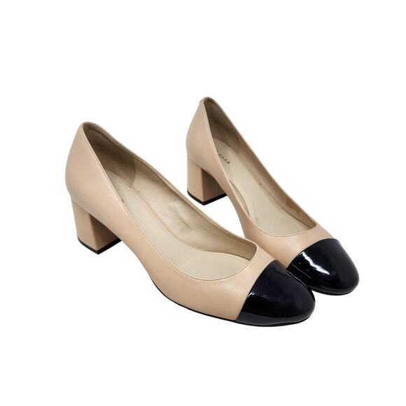 Cole Haan | Shoes | Cole Haan Dawna Cap Toe Pumps Block Heel Maple ...